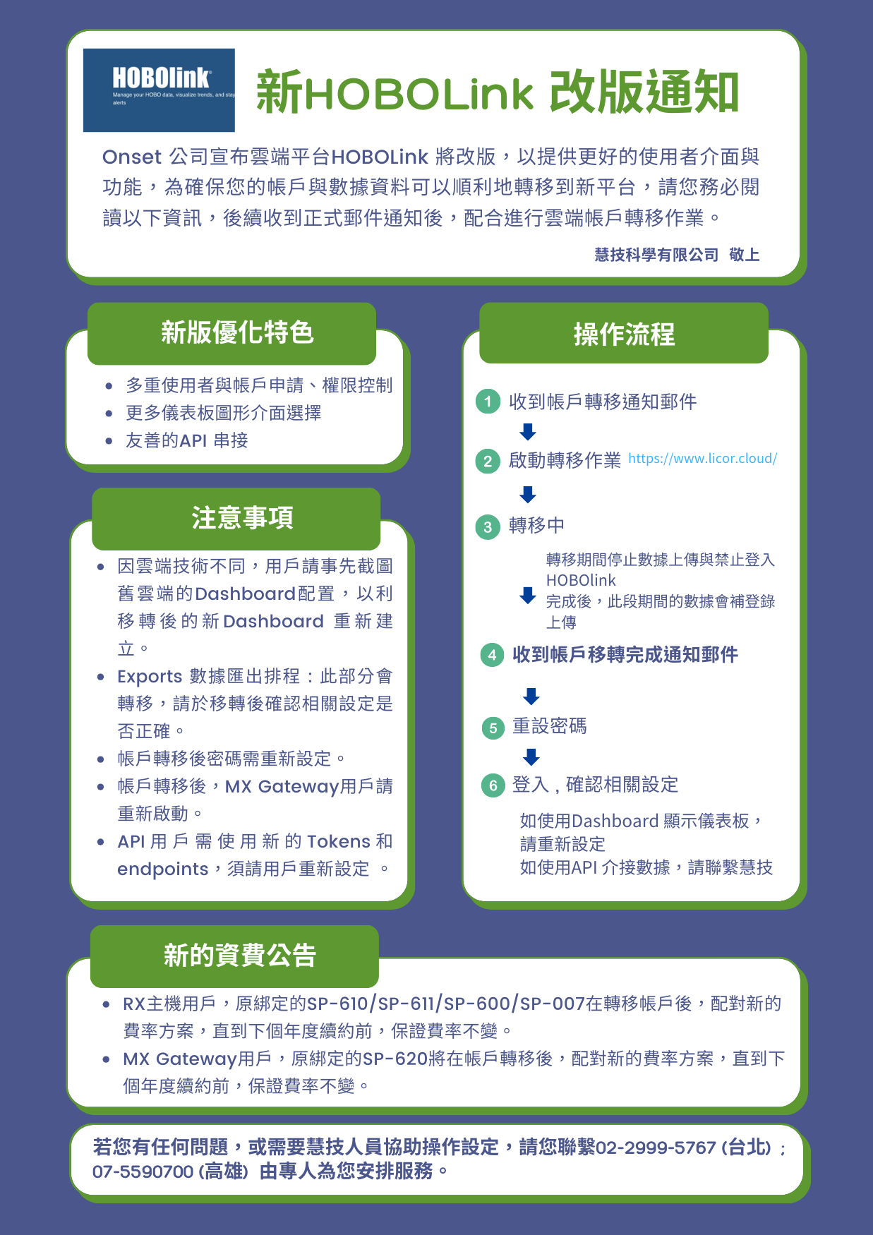HOBOlink 用戶您好：請於113年10月底至11月初收到郵件通知後，進行HOBOlink雲端帳戶轉移作業！ | 慧技科學有限公司 ...